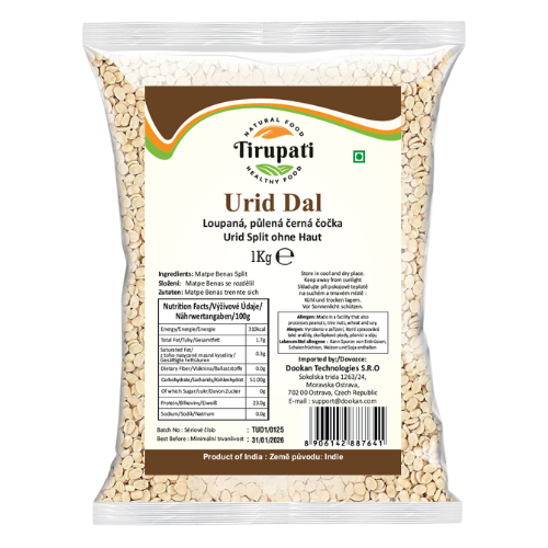 Buy Tirupati Urad Dal Split / Urid Dal Washed - Without Skin (1kg) Online at Best Price in Europe